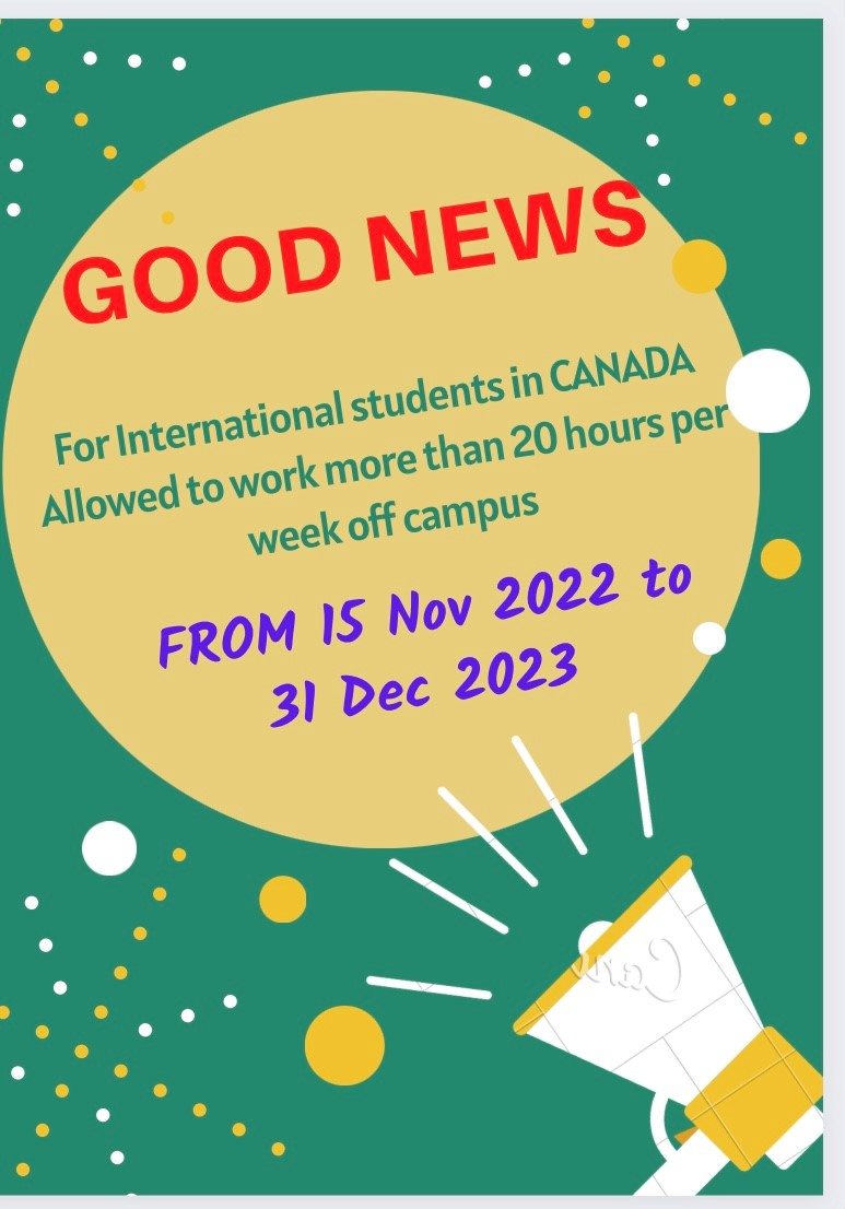 BREAKING NEWS FOR INTERNATIONAL STUDENTS IN CANADA To Do Work Over 20 